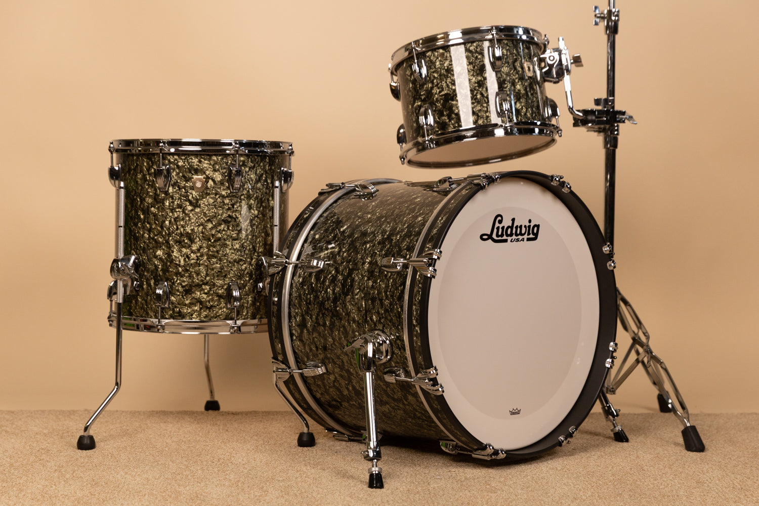 2026 Ludwig Moss Green Pearl Classic Maple Downbeat Drum Set ...
